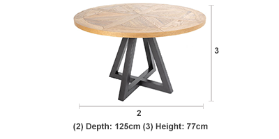 Indus Rustic Oak Round Dining Table | EZ Living Interiors